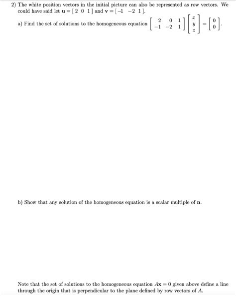 solved let u v and n be the vectors defined by u 0 v
