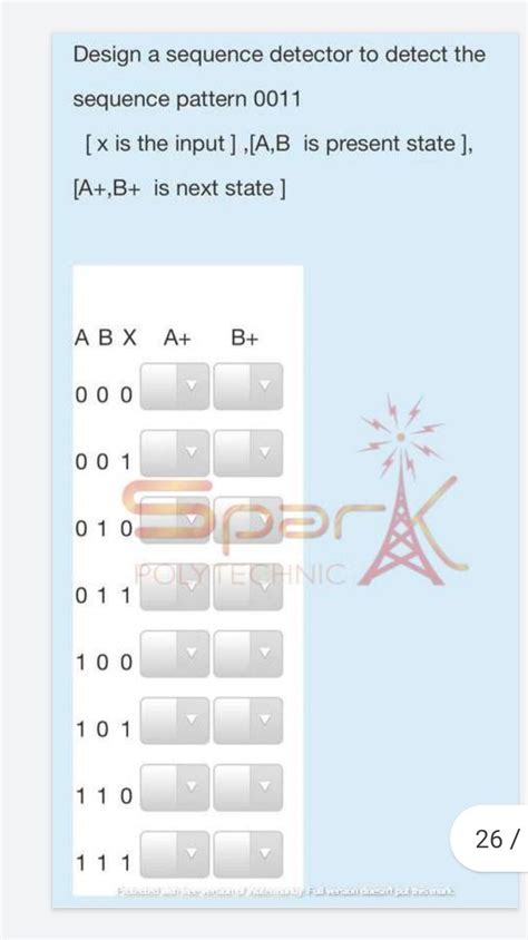 solved design a sequence detector to detect the sequence