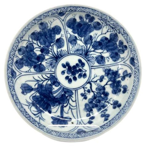 Blue And White Flower Saucer C 1725 Qing Dynasty Yongzheng Era For