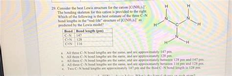 Solved 29 Consider The Best Lewis Structure For The Cation