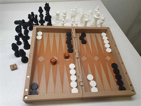 3d File Backgammon Checkers And Chess Board・3d Printing Template To Download・cults