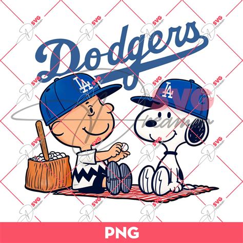 Snoopy And Charlie Brown Los Angeles Dodgers Png Svg Dreamer
