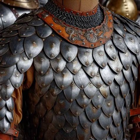 Scale Armor Overlapping Metal Defense In Medieval Battles