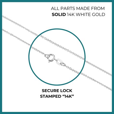 14k Solid White Gold Diamond Cut Cable Chain Necklace 16 18 20inch Th