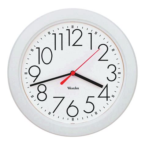 Westclox Westclox 461761 Clock Round White Frame Plastic Clock