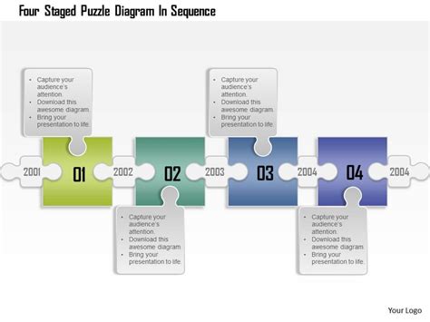 0115 Four Staged Puzzle Diagram In Sequence Powerpoint Template PowerPoint Presentation