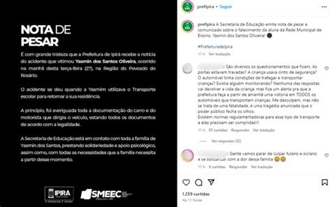 Estudante de 5 anos morre após cair de van escolar em movimento