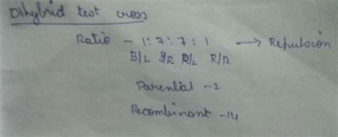 A Dihybrid Test Cross Ratio For Two Completely Linked Genes Will Be 11