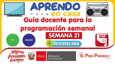 Docentes Guía Docente Para La Programación Semana 21 Radio Y Tv