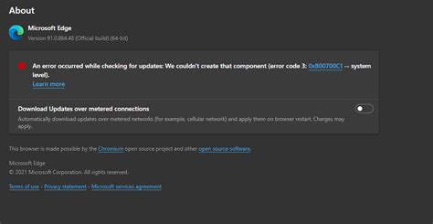 Edge Update Fails Microsoft Community