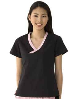 Di C13502 Dickies Hip Flip Contrast Neck Trimmed Scrub Top