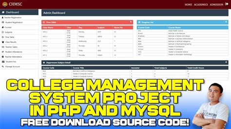 1 College Management System Project In Php And Mysql Source Code Free
