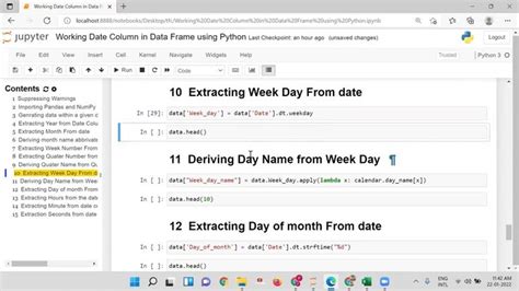 Working With Date Column In Pandas Data Frame Using Python