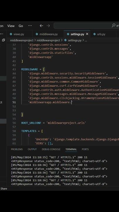 Django Middleware Basic Part1 Django Middleware Website Websitedesign Backend Technology