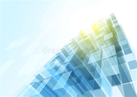 Modern Blue Glass Wall Of Office Building Stock Vector Illustration