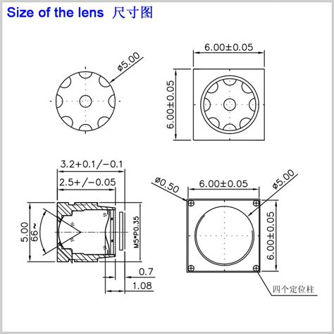 m5 efl 2 55mm lens wide view angle fov 66 for 1 5 sensor hd 5mp thin