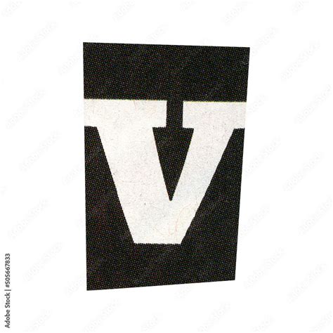 Letter V Magazine Cut Out Font Ransom Letter Isolated Collage Elements For Text Alphabet Hand