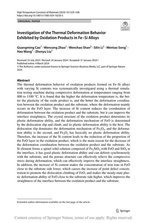 Investigation Of The Thermal Deformation Behavior Exhibited By