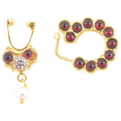 Golden Plated Ruby Nose Ring Ug Products 1624735