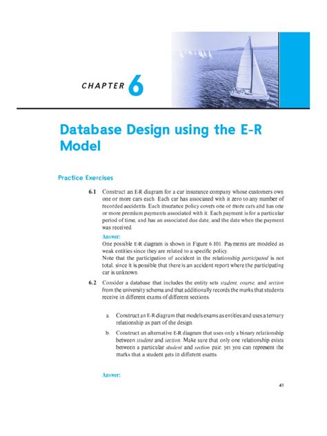 Database Design Using The E R Model Pdf Relational Database Data