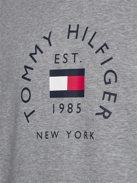 Tommy Hilfiger Arched Logo Archive Hoodie Heath Dark Grey At John