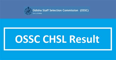 OSSC CHSL Result 2024 Prelims Odisha SSC CHSL Exam Results Marks