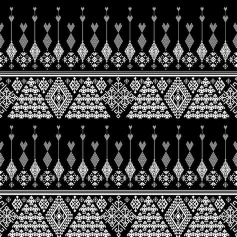 Premium Vector Seamless Tribal Fabric Pattern Black And White