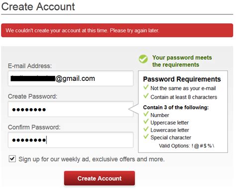 can t create account at since 9 26 customer support has