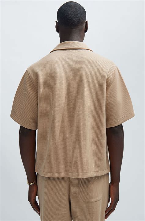 Kina Textured Shirt Tan Fashion Nova