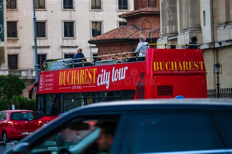 Tourist Double Decker Red Bus Bucharest City Tour Bus Editorial Stock