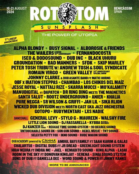 Line Up Rototom Sunsplash Musica E Cultura