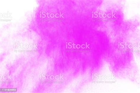 Pink Powder Explosion On White Backgroundpink Dust Splashing Launched