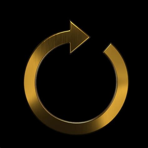 Premium Photo Circular Arrow Redo Icon Gold 3d Rendering Illustration