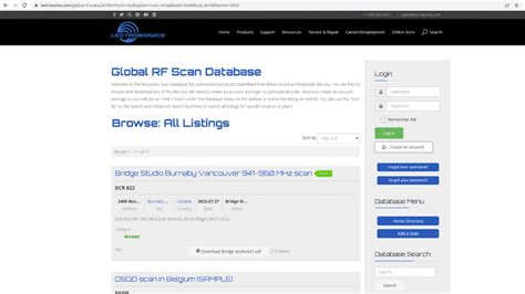 Lectrosonics Announces Global RF Scan Database