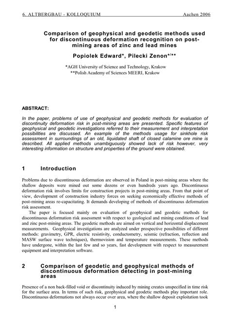 Pdf Comparison Of Geophysical And Geodetic Methods Used For Discontinuous Deformation