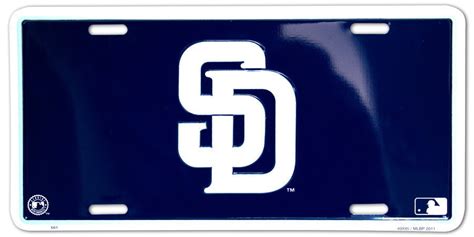 San Diego Padres Mlb Embossed Metal License Plate By Lpandmore