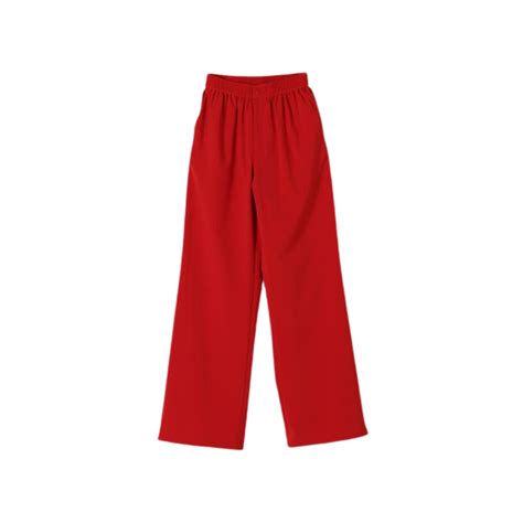 W 하이크 스트레치 와이드 레그 팬츠 레드 Hyke Kream