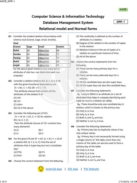 Relational Model And Normal Forms Dpp 01 Pdf Relational Model