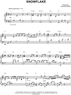 Snowflake Sheet Music Arrangement Available Instantly Musicnotes