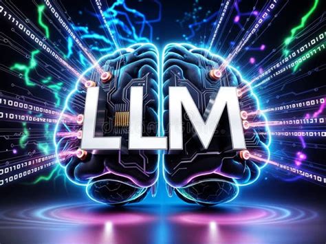 Illustration Of Digital Representation Of A Brain With Llm Large