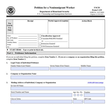 Form I 129 Petition For Nonimmigrant Worker Forms Docs 2023