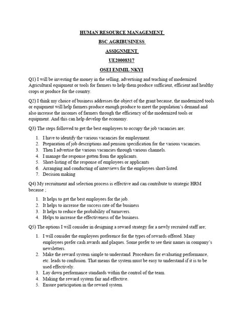 Hrm Assignment Pdf Employment Marketing