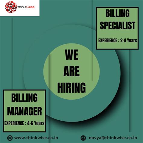 Thinkwise Consulting Llp On Linkedin Hiring Billingmanager Billingspecialist Joinourteam