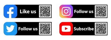 Premium Vector Social Media Icons With Qr Code Follow Us On Social Mediaqr Code Scanner