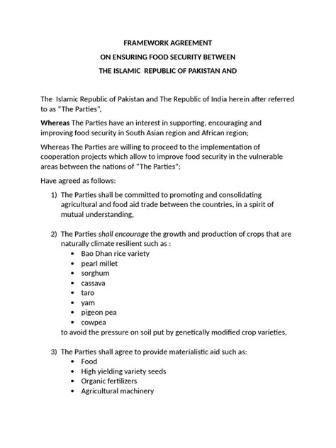 Framework Agreement 2 Pdf