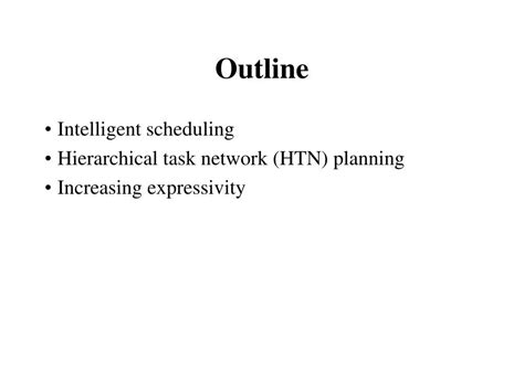 ppt practical planning scheduling and hierarchical task networks