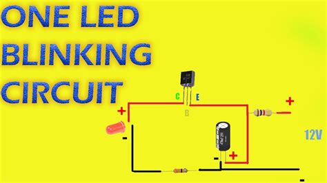 How To Make One LED Blinking Circuit Use Bc547 One Transistor YouTube