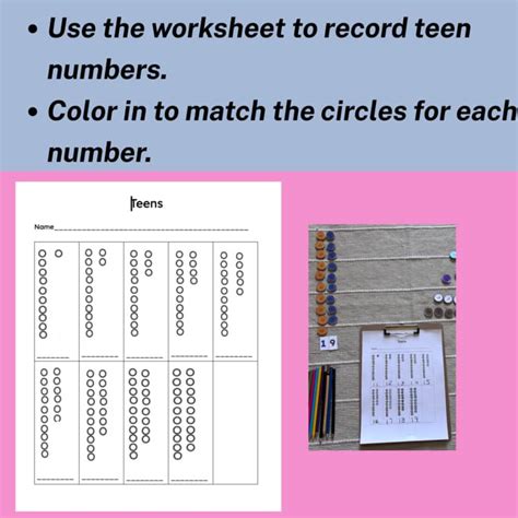 Teen Numbers Place Value Colored Bead Bars Golden Bead Bars Activity K 1st