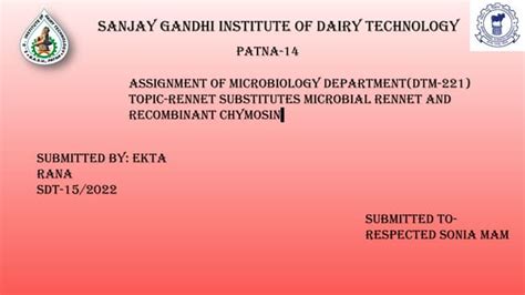Rennet Substitutes And Types Of Rennets Microbial Rennets Pptx