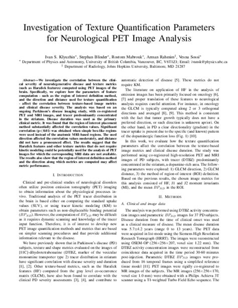 Pdf Investigation Of Texture Quantification Parameters For